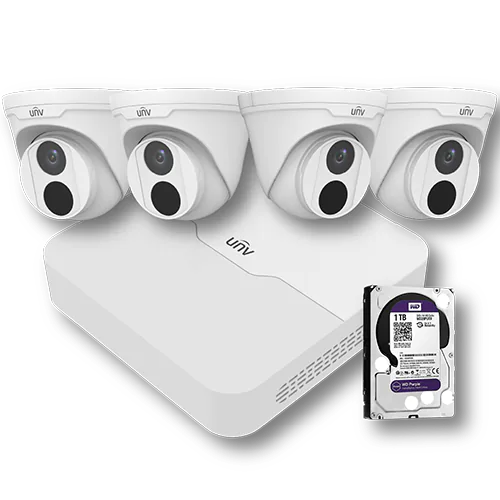 Unv Kit 301 P4 4t4 1tb Uniview 4 Camera Kit Xlr Security